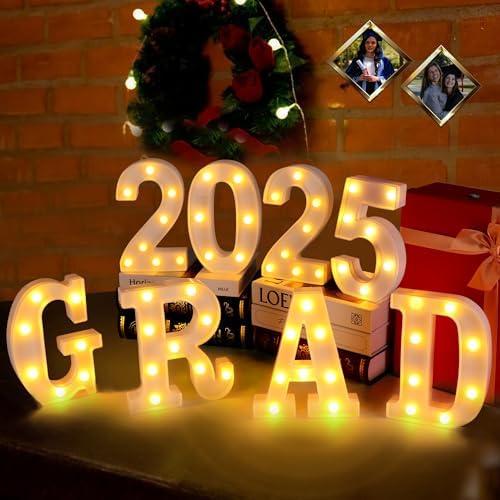 8 LED Marquee Letter Lights Grad 2025 Sign, Grad 2025 Light up Letters ...