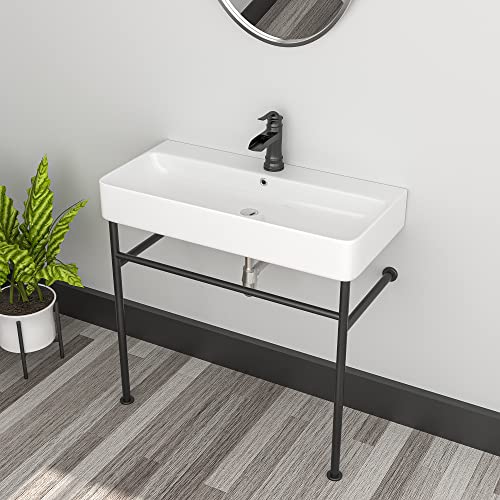 Snapklik.com : Vessel Sink Console - Sarlai 35 Inch Bathroom Sink Wall ...