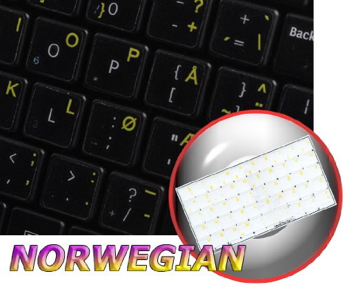 Amazon.com: NORWEGIAN KEYBOARD STICKERS ON TRANSPARENT BACKGROUND WITH ...