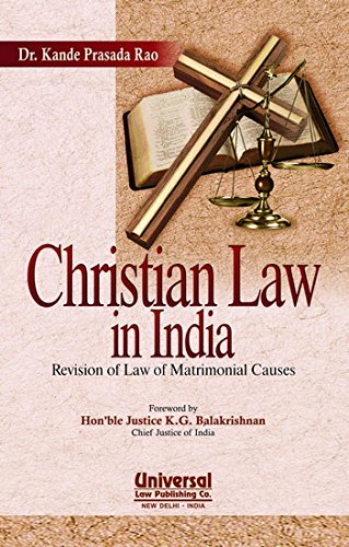 Buy Christian Law in India - Revision of Law of Matrimonial Causes Book ...
