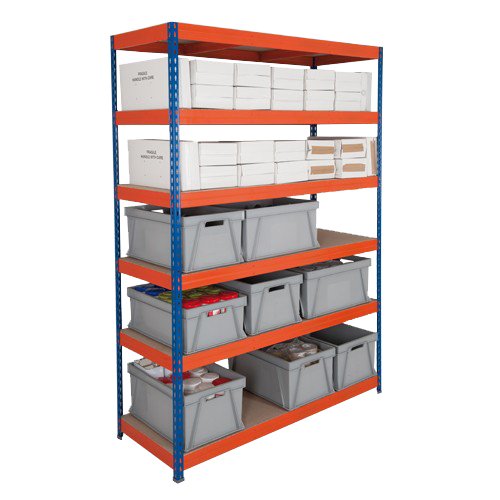 SHS Handling HG4864-2 Heavy Duty Wide Shelving, 4 Shelves, 450 mm D x ...