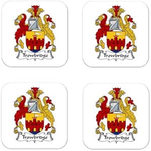 Amazon.com: MyHeritageWear.com Trowbridge Family Crest Square Coasters ...