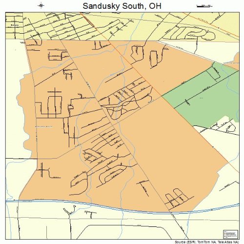 Large Street & Road Map of Sandusky South, Ohio OH - Printed poster ...