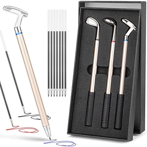 Tikplus Golf Ballpoint Pen Set, Mini Golf Gift for Men, Golf Club ...