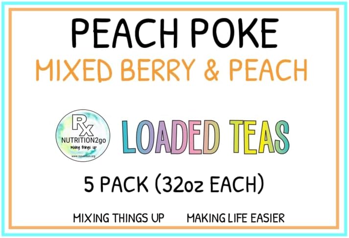 Amazon.com: RxNutrition 2go Loaded Energy Tea (5 pack bulk, Peach Poke ...