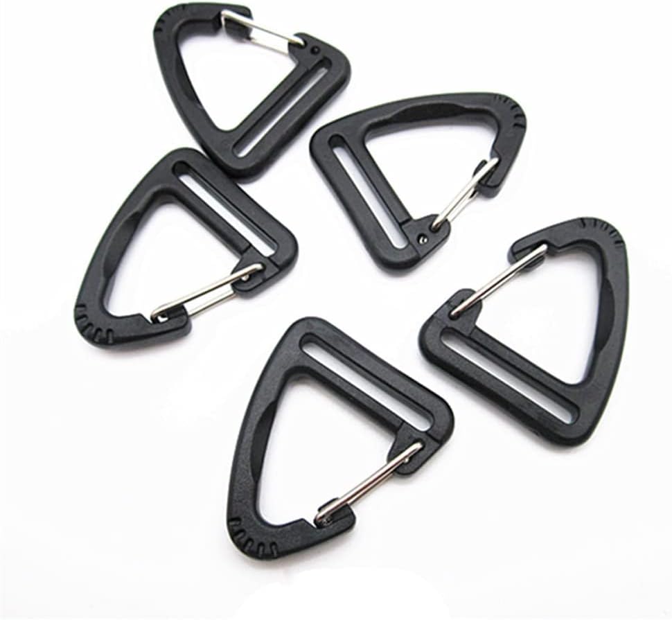 Amazon.com: 20 Pcs Black Plastic Triangle Carabiners 1 Inch Backpack ...