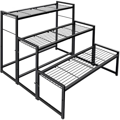 Amazon.com : Simple Trending 3 Tier Metal Plant Stand Outdoor Indoor ...