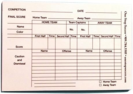 Amazon.com : 1 Stop Soccer Referee Score Pads (100 Sheets) : Clothing ...