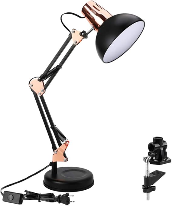 PowerKing Metal Swing Arm Desk Lamps, Adjustable and Flexible, Feading ...