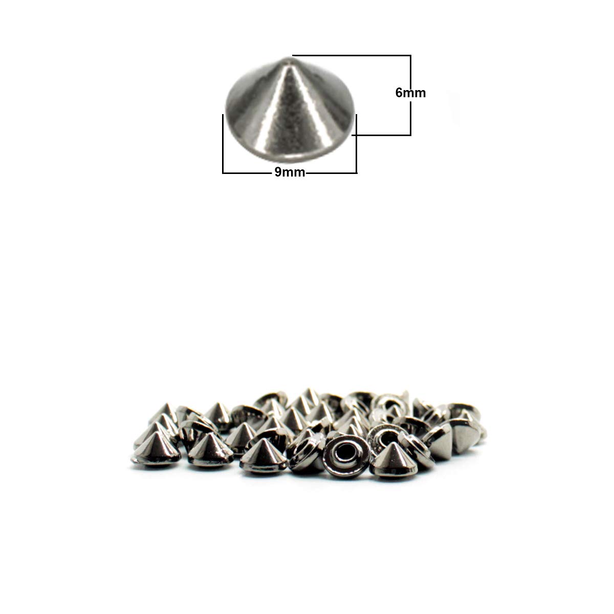 Borchie Per Pelle QUARKZMAN 160pz Rivetti A Cupola Tonda Argento ...