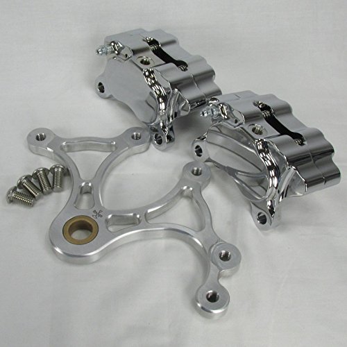 Buy Dual Rear Brake Caliper FULL KIT - CHROME DNA Billet 4-Piston ...