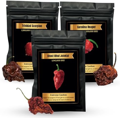 Amazon.com : KITSY BOX Extremely Hot Peppers, Ghost Peppers, Carolina ...