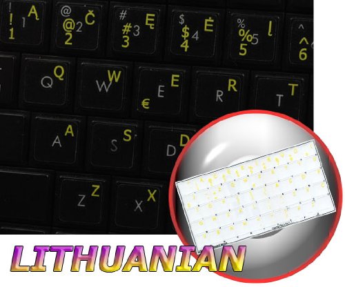 Amazon.com: LITHUANIAN KEYBOARD STICKERS ON TRANSPARENT BACKGROUND WITH ...