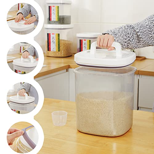LivLab Rice Dispenser,10 Lbs Rice Container Storage with Measuring Cup ...