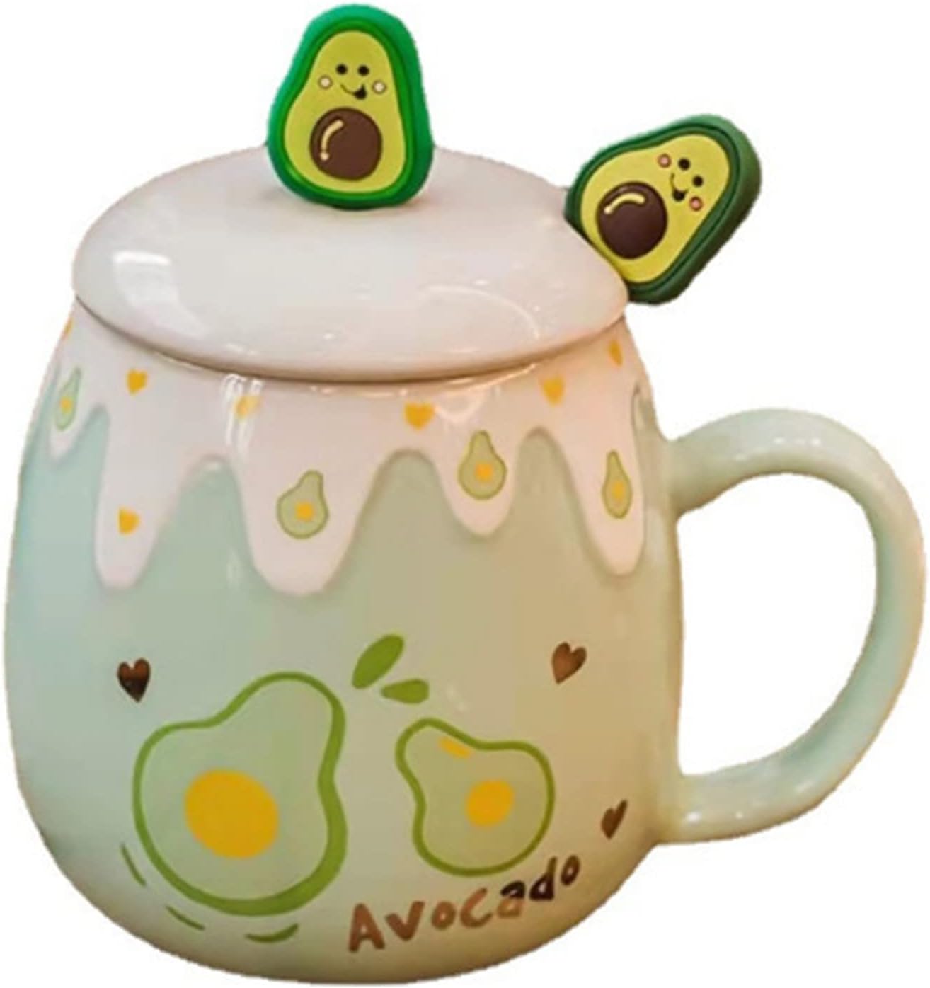 Amazon.com: Coffee Mug Cups Ceramic Tea Cup Fruits Avocado Shaped ...