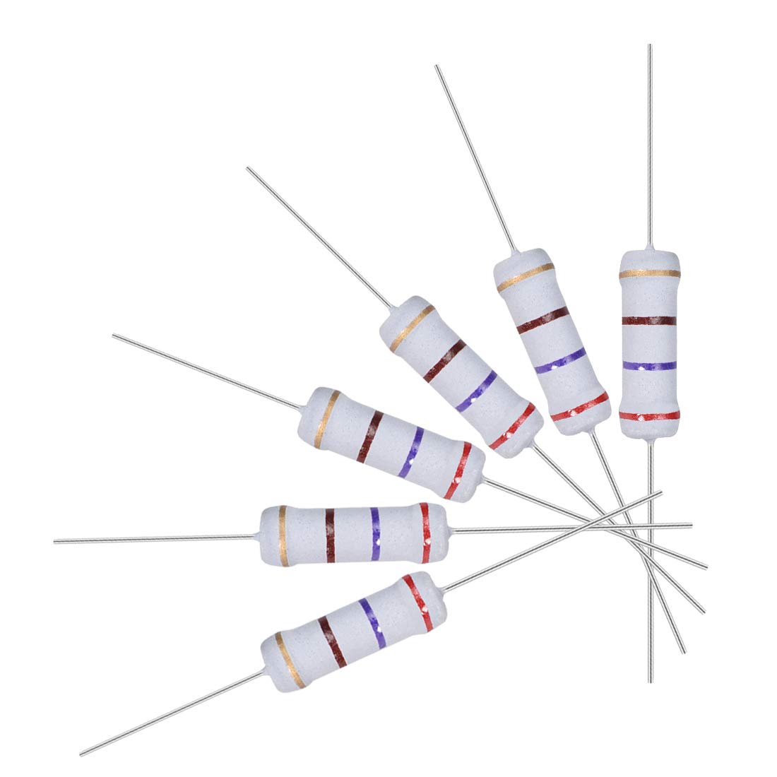 sourcing map 30Pcs 270 Ohm Resistor, 2W 5% Tolerance Metal Oxide Film ...