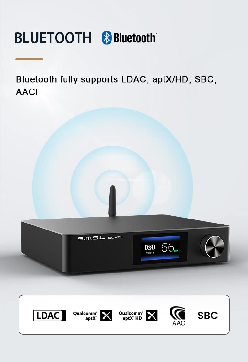 S.M.S.L SU-9n ES9038PRO Bluetooth5.0 ハイレゾ オーディオ DAC PCM768kHz 32Bit DSD512 XMOS XU208 LDAC デコーダー Amazon | S.M.S.L SU-9n ES9038PRO Bluetooth5.0 ハイレゾ オーディオ