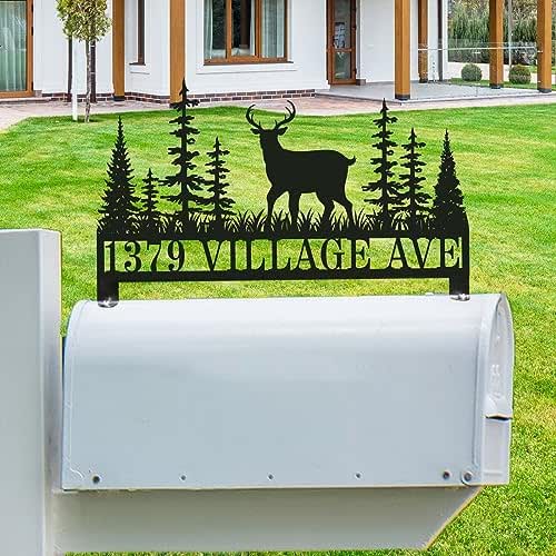 Amazon.com: Personalized Deer Metal Mailbox Address Sign,Custom Mailbox ...
