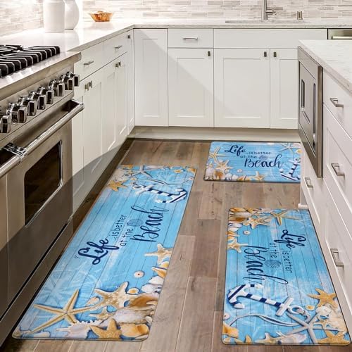 Amazon.com: Sea Turtle Kitchen Rug Sets of 3,Anti Fatigue Cushioned ...