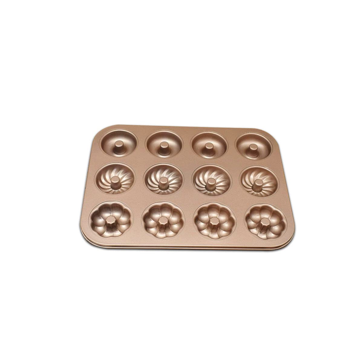 Gurlideo Donut Mould 12-Cavity 3 Shapes Cupcake Tins Non Stick Carbon ...