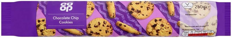 Co-op Chocolate Chip Cookies, 250g : Amazon.co.uk: Grocery