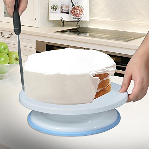 Rotating Cake Turntable,11 Inch Plastic Revolving Decorating Stand ...