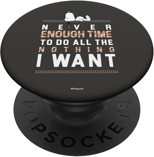 Amazon.com: Peanuts Snoopy Never Enough Time PopSockets Adhesive ...