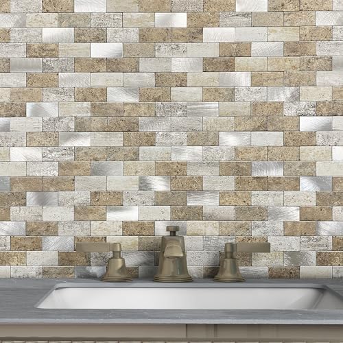 M MOFIT Peel and Stick Brick Backsplash for Kitchen,Back Splash for ...