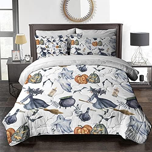 Amazon.com: EVENHUG Halloween King Size Quilt Bedding Set with 3 Pillow ...