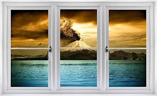 Amazon.com: Stickit Graphix 24" Window Scape Instant View Volcano ...