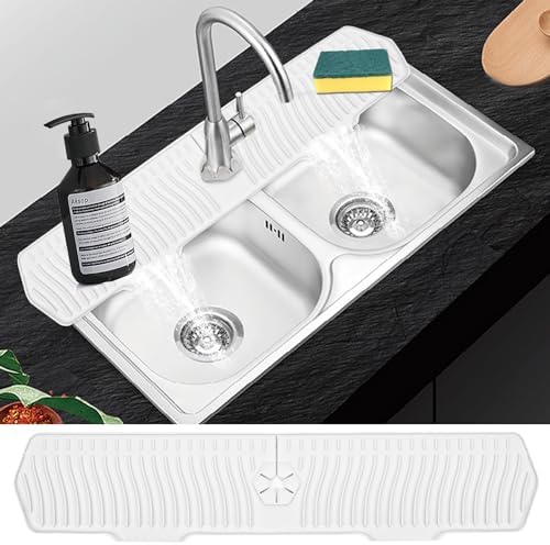 Kitchen Sink Splash Guard，30 inch Silicone Kitchen Faucet Mat for ...