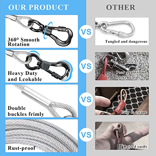 XiaZ Chaîne pour chien - Pour extérieur, cour, camping jusqu'à 113,4 kg, 6 m | Circulaire en ligne