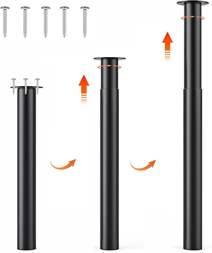LONENESSL Breakfast Bar Adjustable Height 710mm-1100mm Table Leg, Metal ...