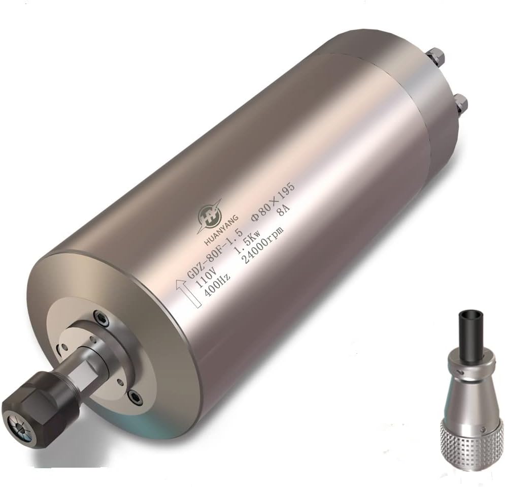 Huanyang Water Cooled VFD Spindle Milling Motor 110V 1.5KW 24000RPM ...