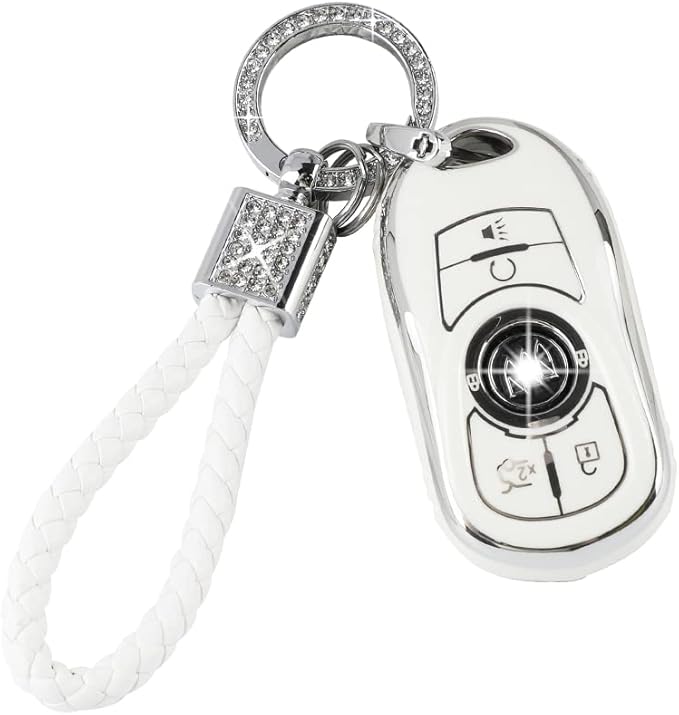 Amazon.com: PIFOOG White Key Fob Cover for Buick 6 Buttons Car Keys ...