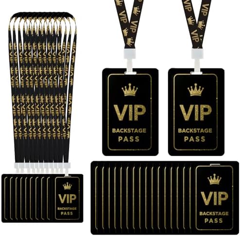 Amazon.com: 30 Pack Deluxe VIP Access Lanyard Sets - Backstage Pass ...