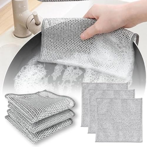 TCCO ENTERPRISE Microfiber 3 Pack Non-Scratch Wire Dishcloth&Gaps ...