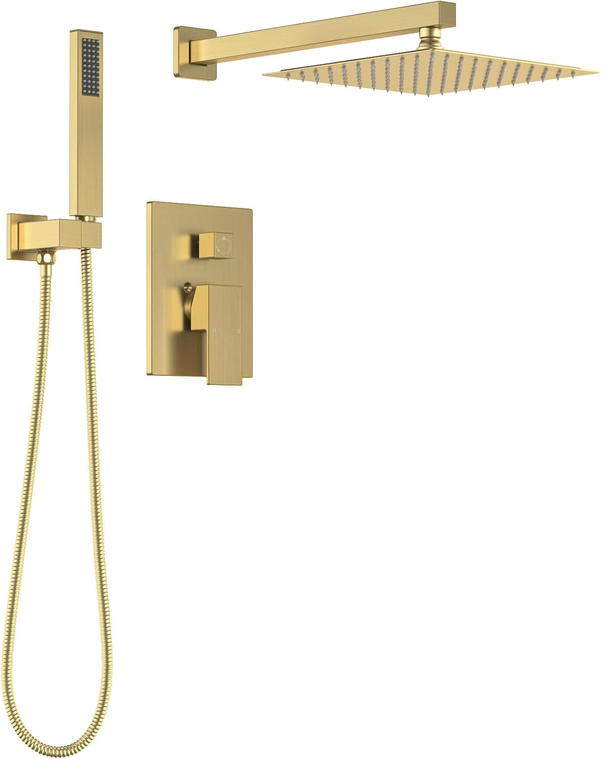 Lava Odoro Modern 2-Setting Square Shower System with Rain Shower Head ...
