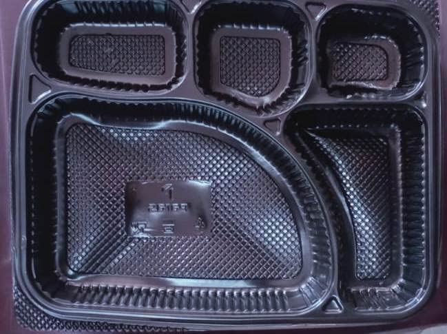 Buy Compartments Pav Bhaji Plate Dinner Plates Serving Plates Black Set ...