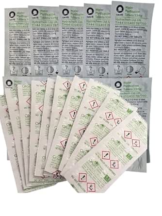 Oasis Water Purification Tablets (33mg) – Emergency Water Treatment for ...