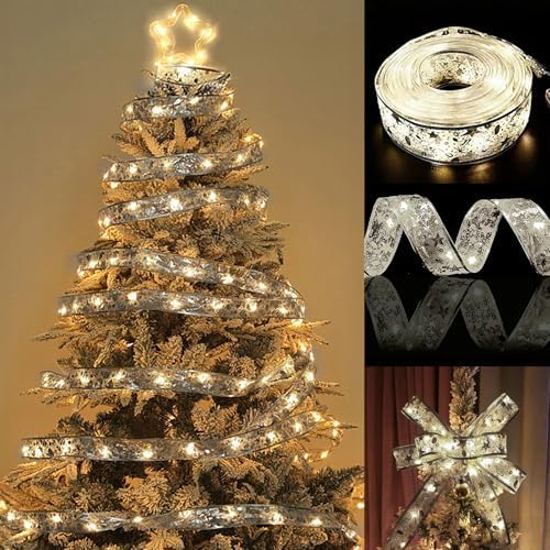 OPAHUTER 10 m Christmas Tree Ribbon Lights, 100 LED Ribbon Lights for ...