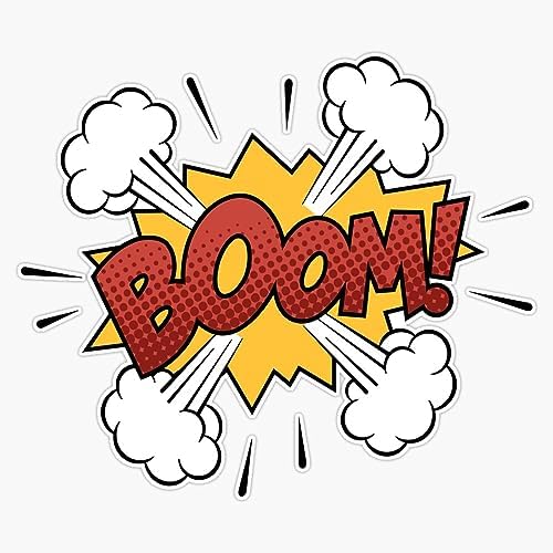 Amazon.com: Boom Sticker Bumper Sticker Vinyl Decal 5" : Automotive
