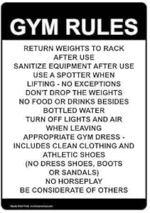 Amazon.com: Fsdva Vertical Gym Rules Return Weights to Rack After Sign ...