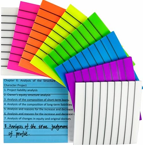 Amazon.com : Smarpau Lined Transparent Sticky Notes, 400 Sheets 8 Pads ...