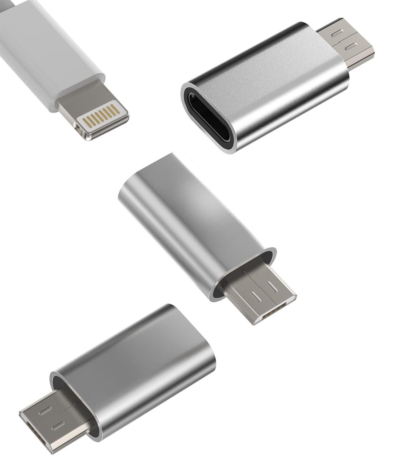 Amazon.com: Lightning Female to Micro USB Male Adapter(3Pack)Android ...