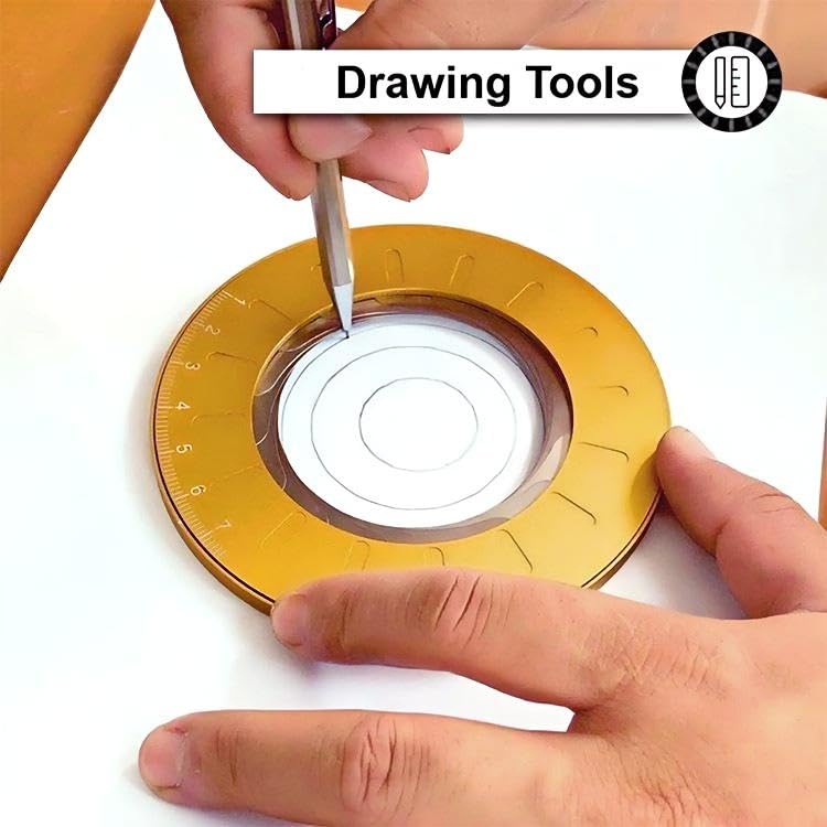 Snapklik.com : Professional Adjustable Circle Drawing Tool Metal Round ...