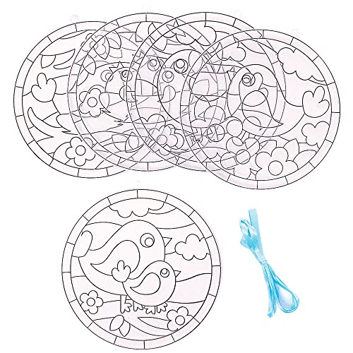 Baker Ross FC701 Bird Suncatcher Pictures – Pack of 5, Painting Craft ...