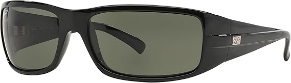 Amazon.com: Ray Ban RB4057 Sunglasses - Glossy Black-Polarized w/ Grey ...