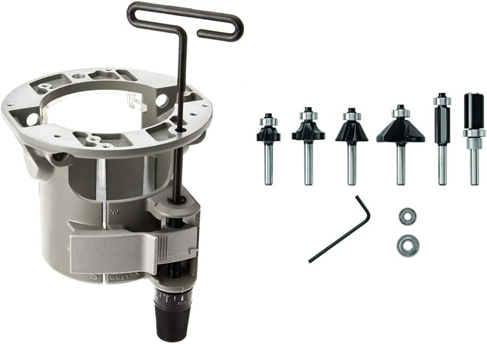 Bosch Under-Table Router Base with Above-Table Hex Key RA1165, Silver ...