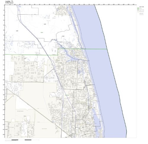 Amazon.com : Jupiter, FL ZIP Code Map Laminated : Prints : Office Products